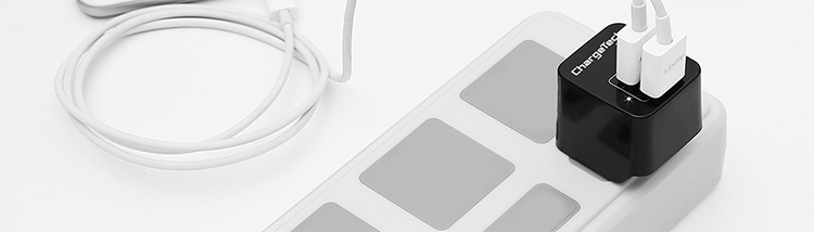 ChargeTech Dual USB fast charge 2.4A per port 12.5W small wall plug