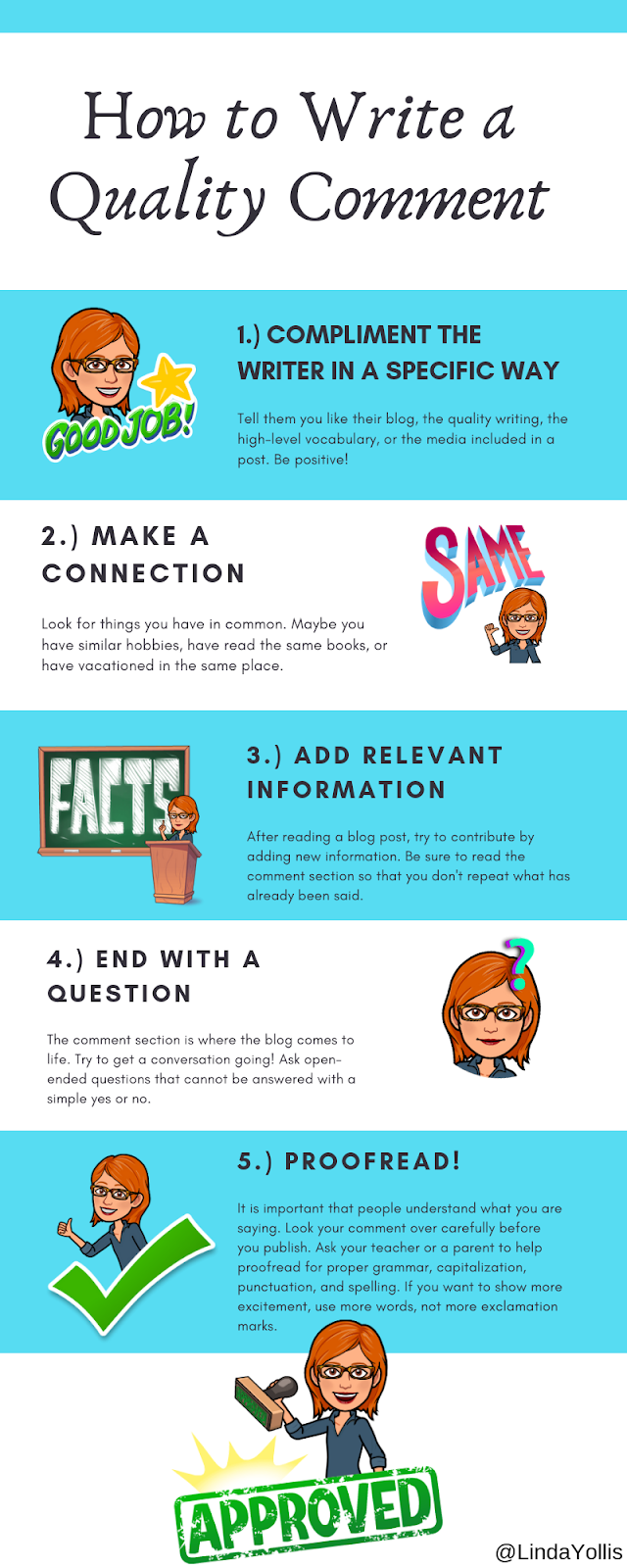 Mrs. Yollis' Classroom Blog: How to Write a Quality Comment!