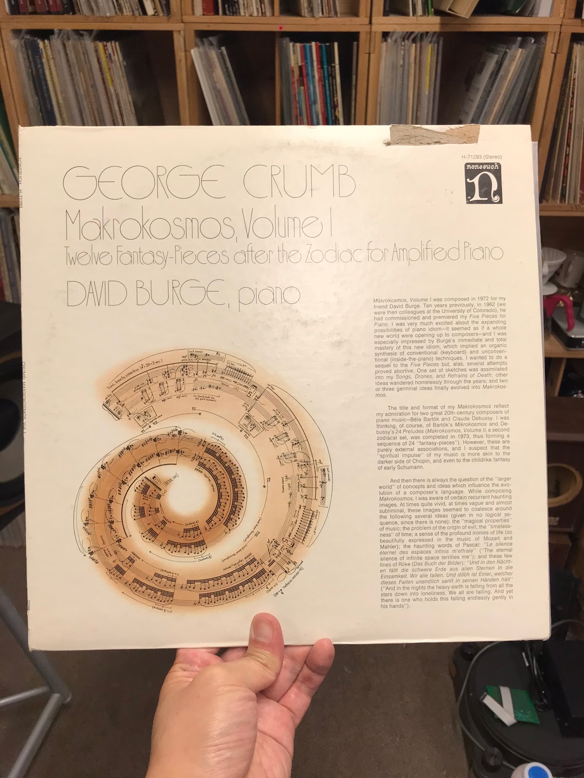 田昌政類比音響有限公司: TAS名盤與唱盤扭力的關係（二）～George Crumb - Makrokosmos, Volume I