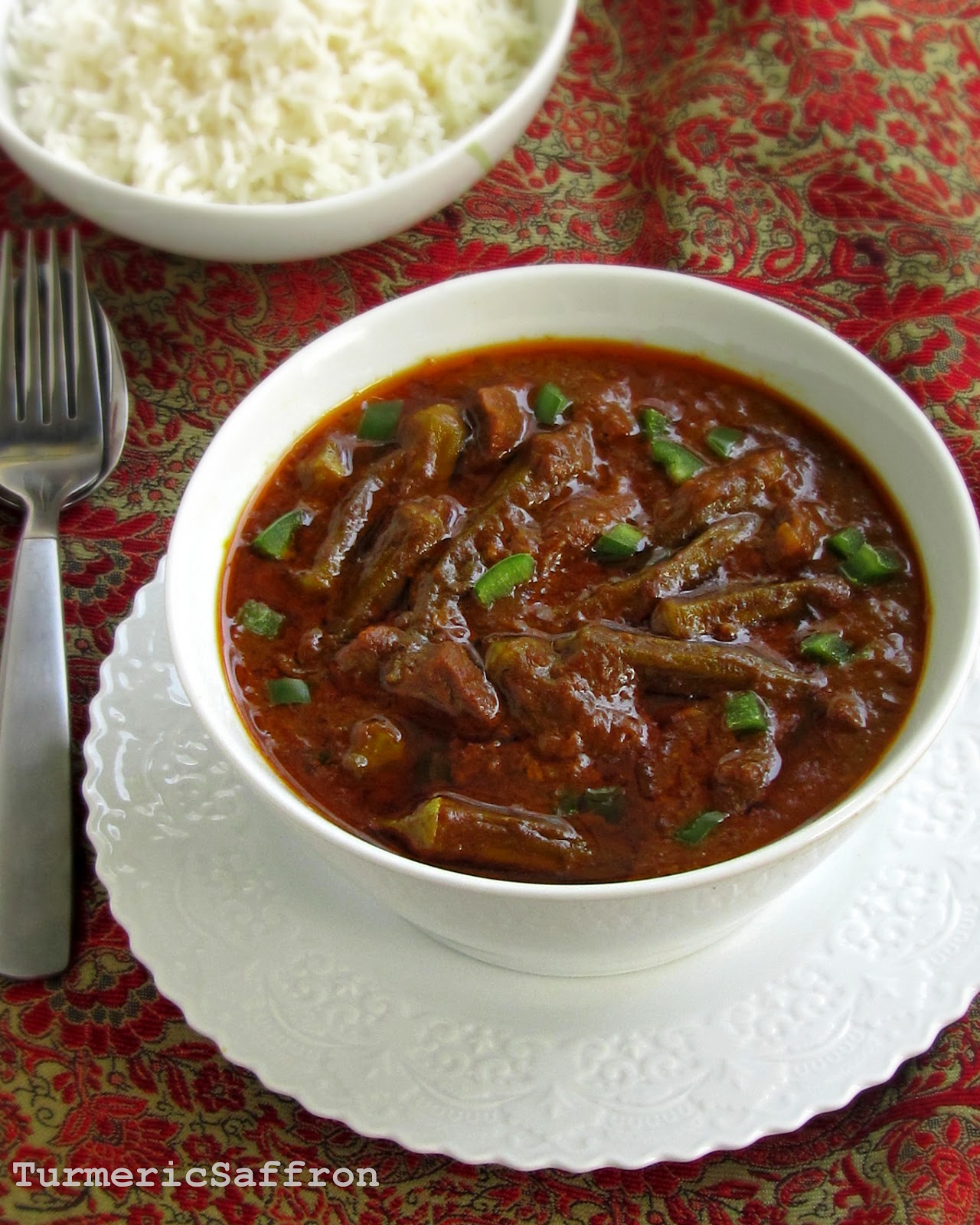Turmeric & Saffron: Khoresh Bamieh Khuzestani - Southern Iranian Okra ...
