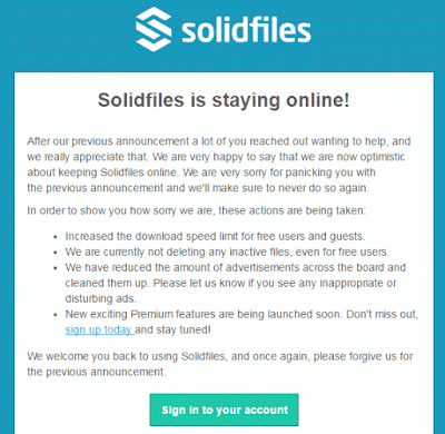 Solidfiles Akan Tutup Layanannya Pada 31 Mei 2017 - TeknoSee