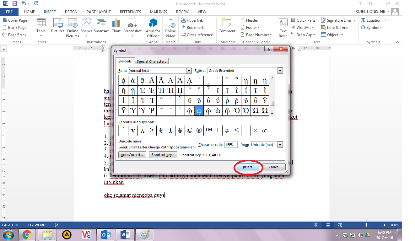 Cara membuat simbol/insert simbol pada ms. word ~ RaweRawe