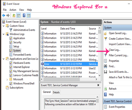 Logeshwaran.org: Clear event viewer all logs in windows 10 latest ...