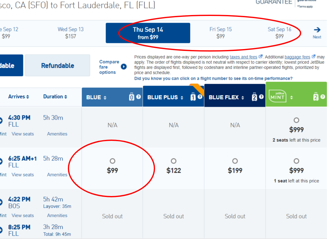 Commendable: JetBlue Continued to Sell Tickets to Florida at $99 One ...
