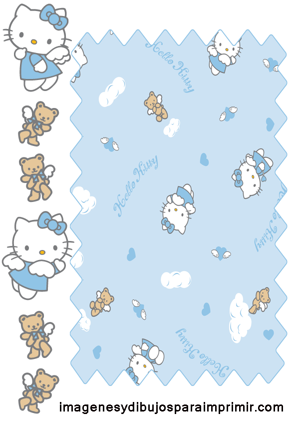 Hello kitty en azul para imprimir | Imagenes y dibujos para imprimir
