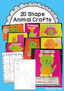 More 2D Shape Animal Crafts + A Fox Freebie! | From the Pond