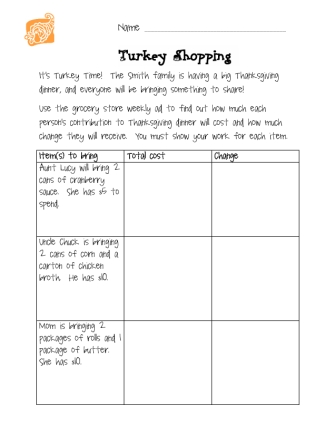 Lovin' Learning: Turkey Math!