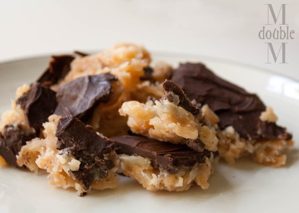 M double M: Coconut toffee bark (recipe).