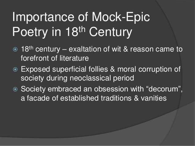 English Literature : Difference between Epic and Mock Epic