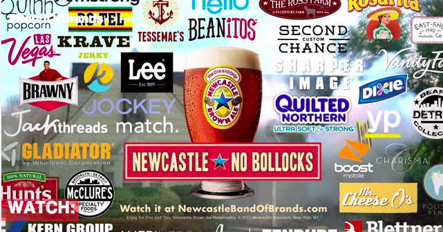 Creatividad Publicitaria: Newcastle reúne 37 marcas en un solo comercial