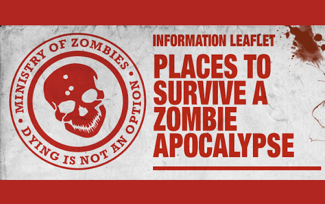 Places To Survive A Zombie Apocalypse [Infographic] - Visualistan