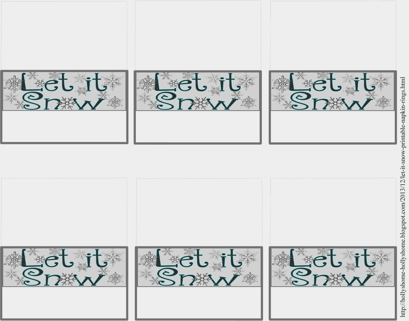 HollysHome Family Life: Christmas "Let It Snow" Printable Napkin Rings ...