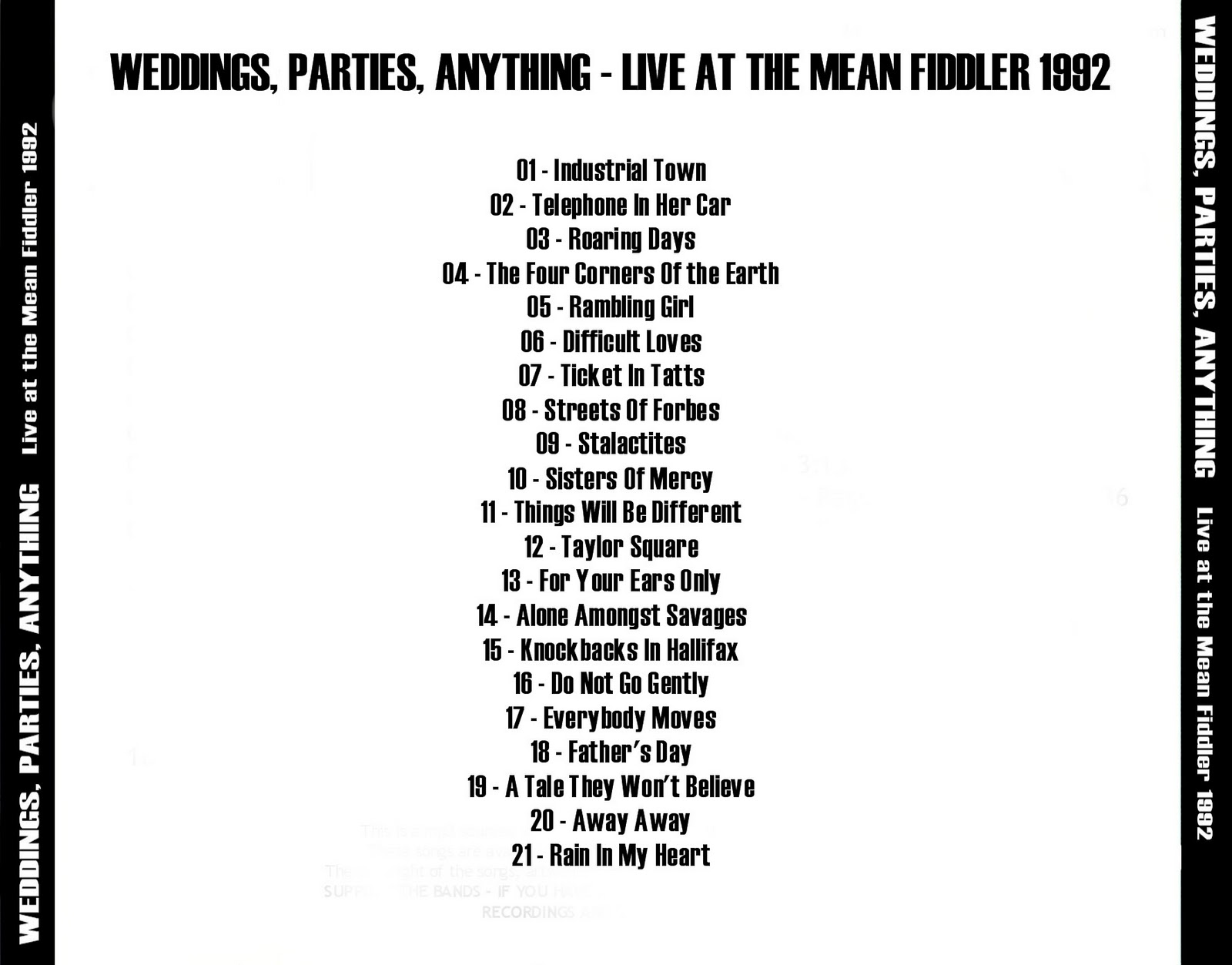 BOOTLEG - WEDDINGS, PARTIES, ANYTHING ~ Celtic-Punk-Rock