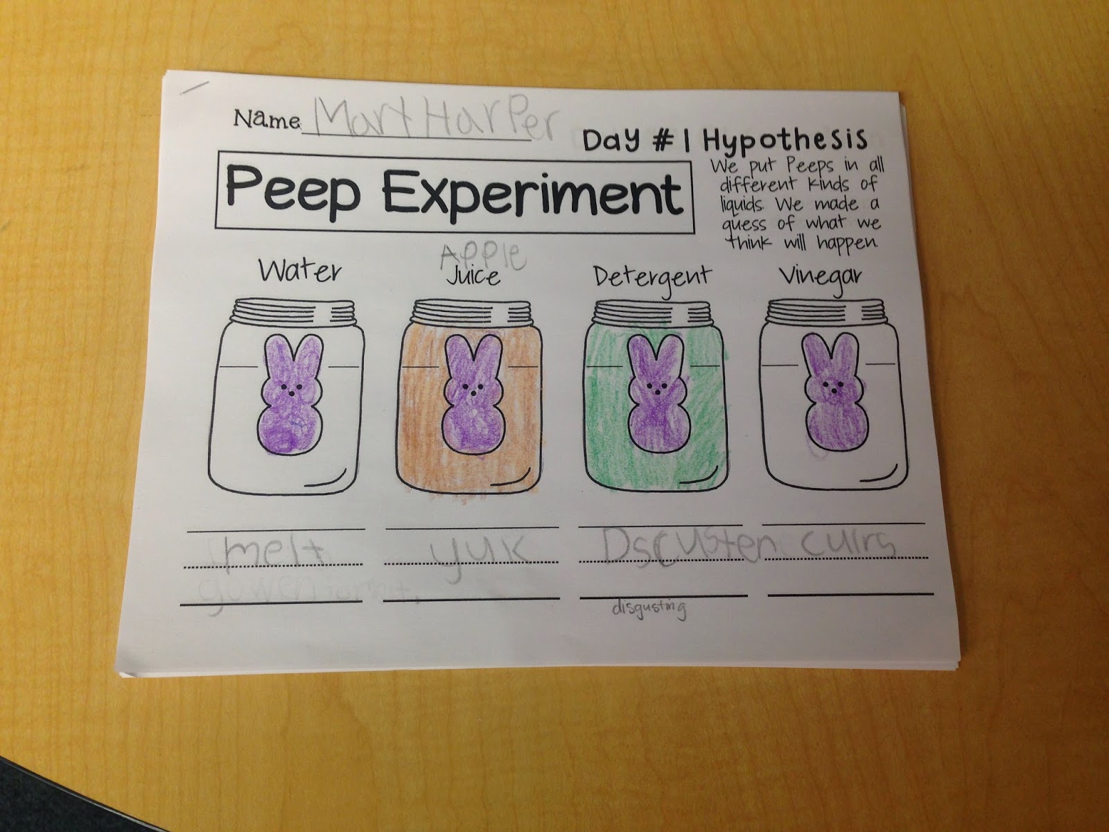 Mrs. Key's Kindergarten Class: Our PEEP Experiment!!