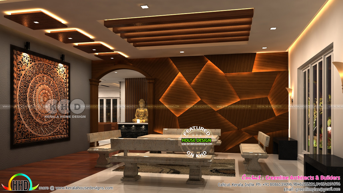 Living and upper living interior designs - Kerala Home Design and Floor ...