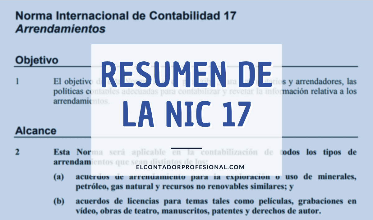 Resumen de la NIC 17: Arrendamientos - Contador Profesional