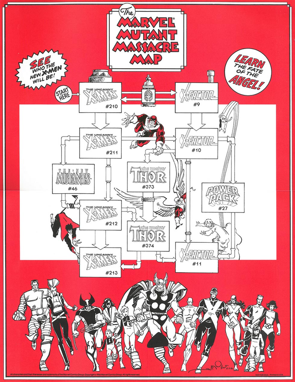 Marvel Comics of the 1980s: 1986 - Mutant Massacre Map