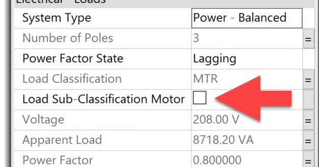 BIM Chapters: Revit Electrical Feature - Load Sub-Classification Motor