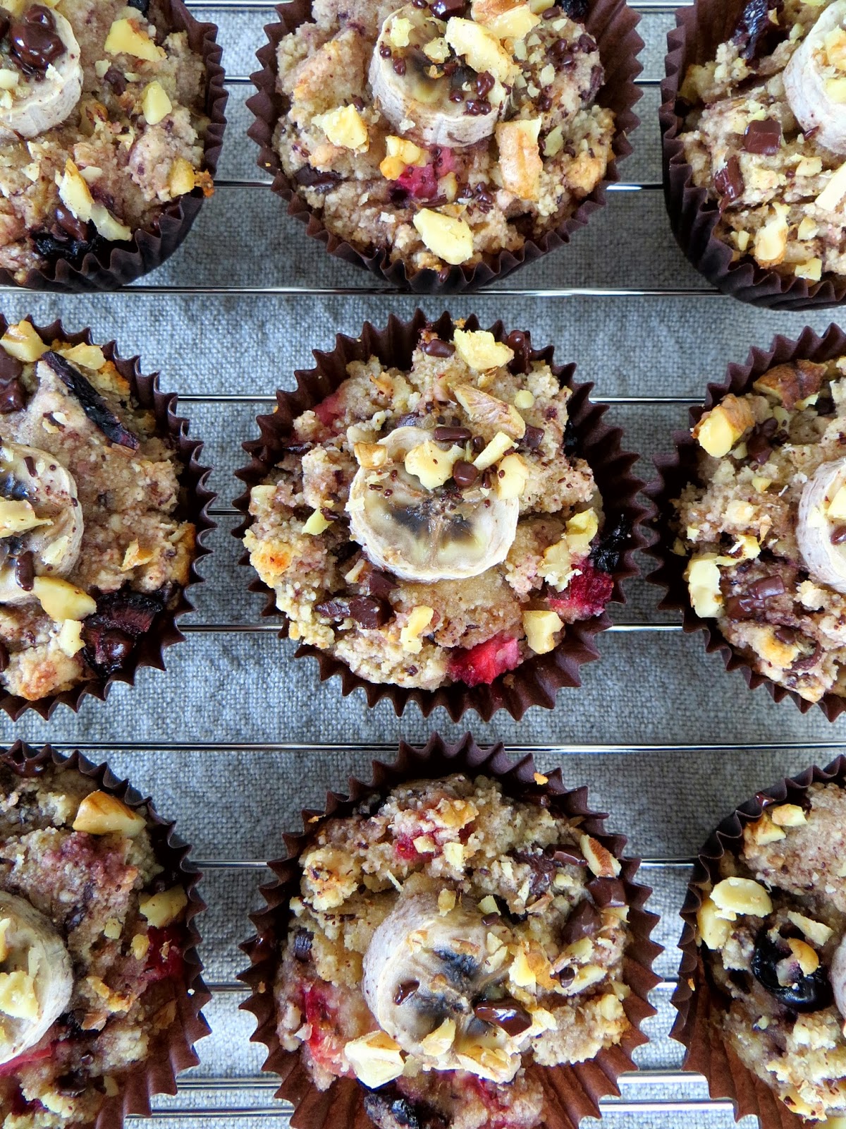 Pocketfuls: March Muffin Madness: Banana Split Muffins (gluten-free, vegan)