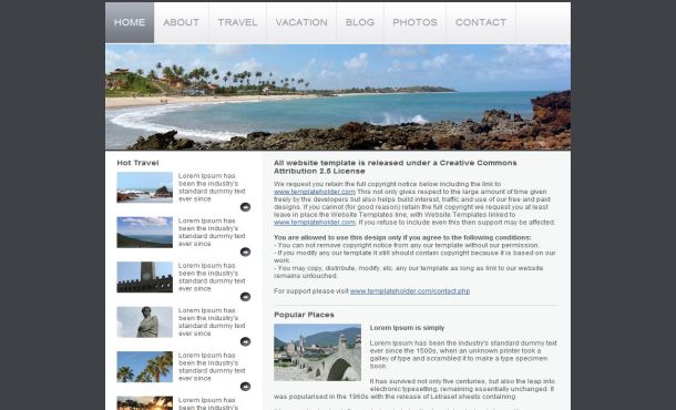 Free Travel Trips Pink Website Template