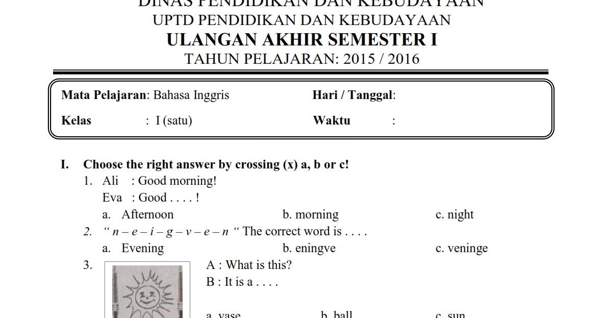 Baru 23 Latihan Soal Kelas 4 Semester 1