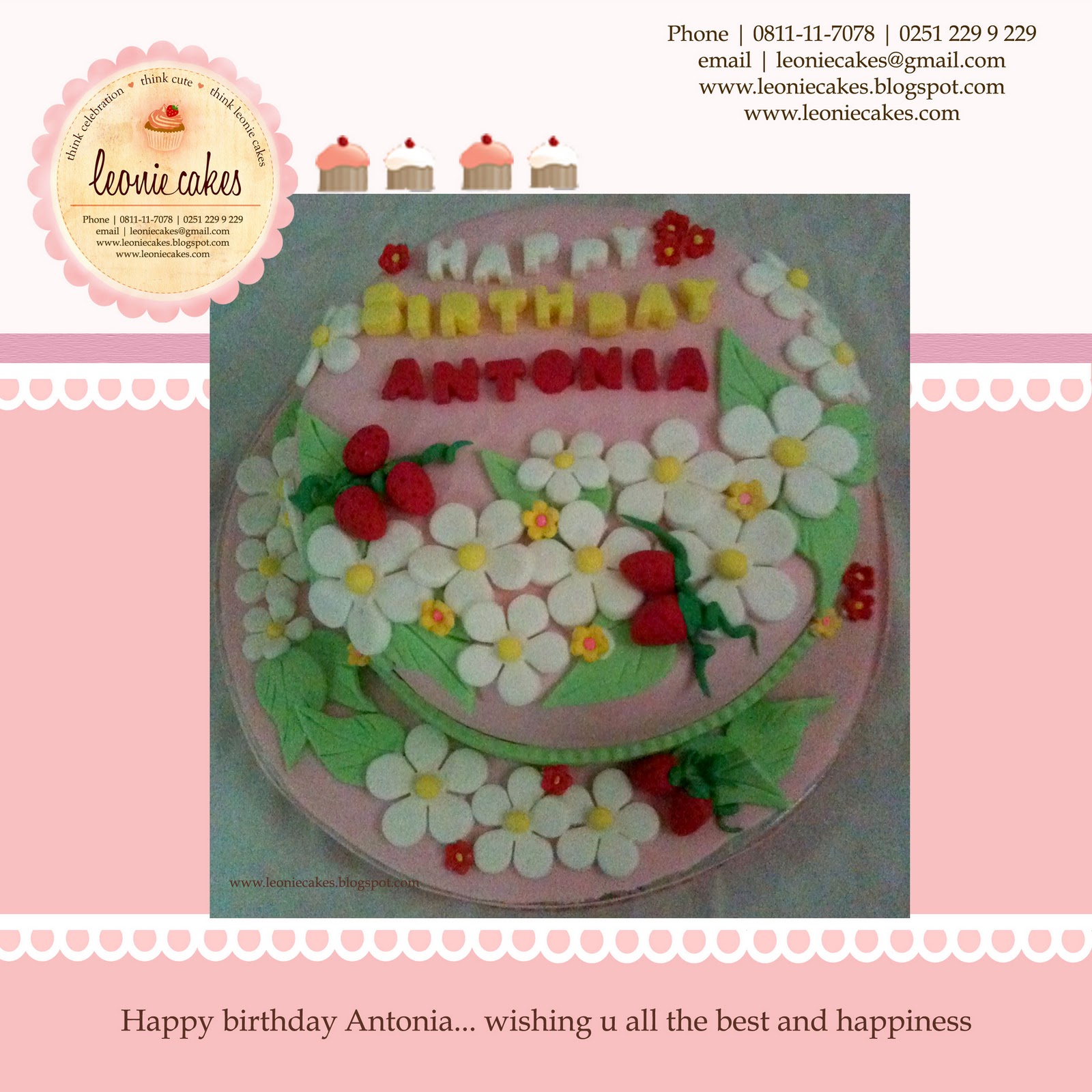 Leonie Cakes: bunga bunga and strawberry cakes