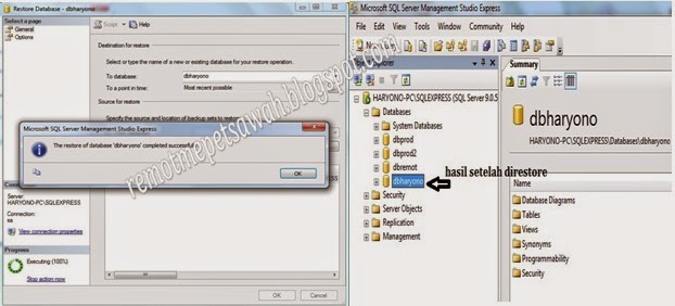 Restore Database Sql Server 2005 | Tips Seputar Sistem Informasi Restore Database Sql Server 2005 | Tips Seputar Sistem Informasi