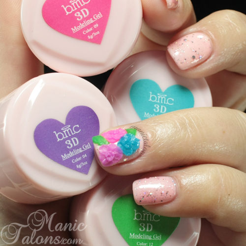 Manic Talons Nail Design: 3D Roses with Bundle Monster 3D Modeling Gel ...