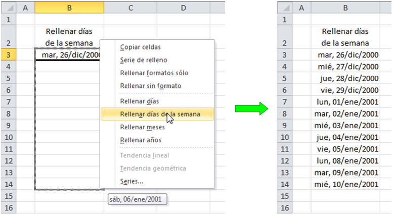 Excel práctico para todos: Usar el controlador de relleno con el botón ...