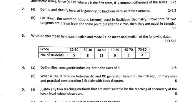 TSC Lower Secondary Level Maths Science Subjective Question Paper ...