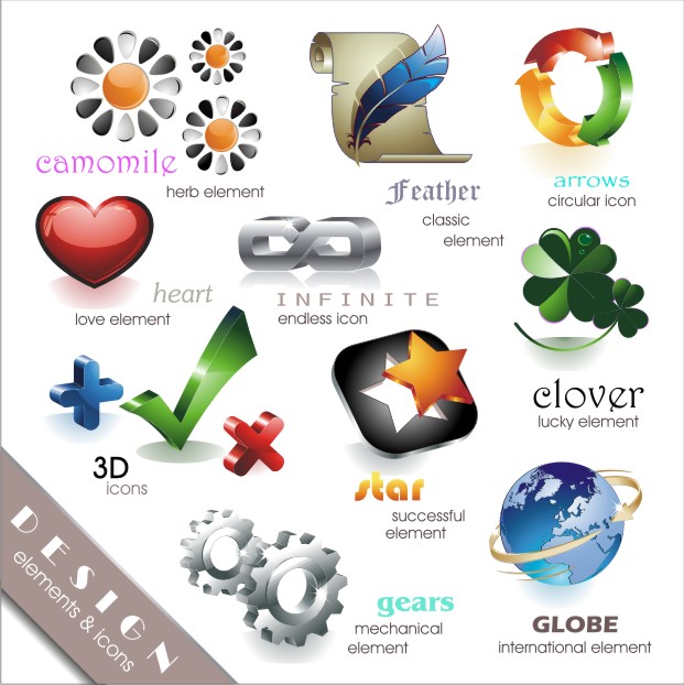 vector logo: contoh logo 3d