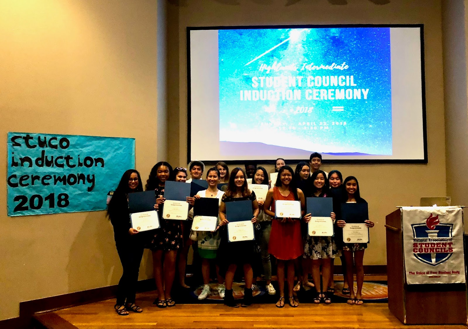 Highlands Intermediate Student Activities: Student Council Induction ...