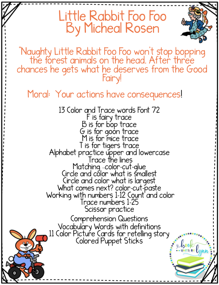 LITTLE RABBIT FOO FOO BOOK UNIT ~ Book Units by Lynn