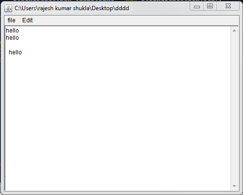 Making a text editor program from java programming