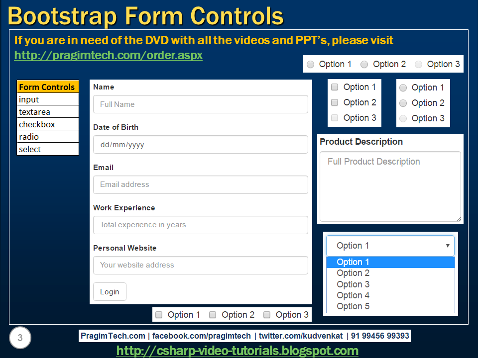 Sql Server Net And C Video Tutorial Bootstrap Form Controls