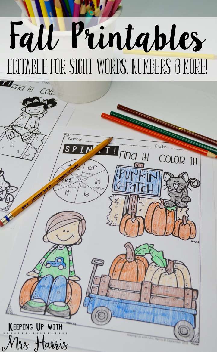 Fall Freebie - Keeping Up with Mrs. Harris