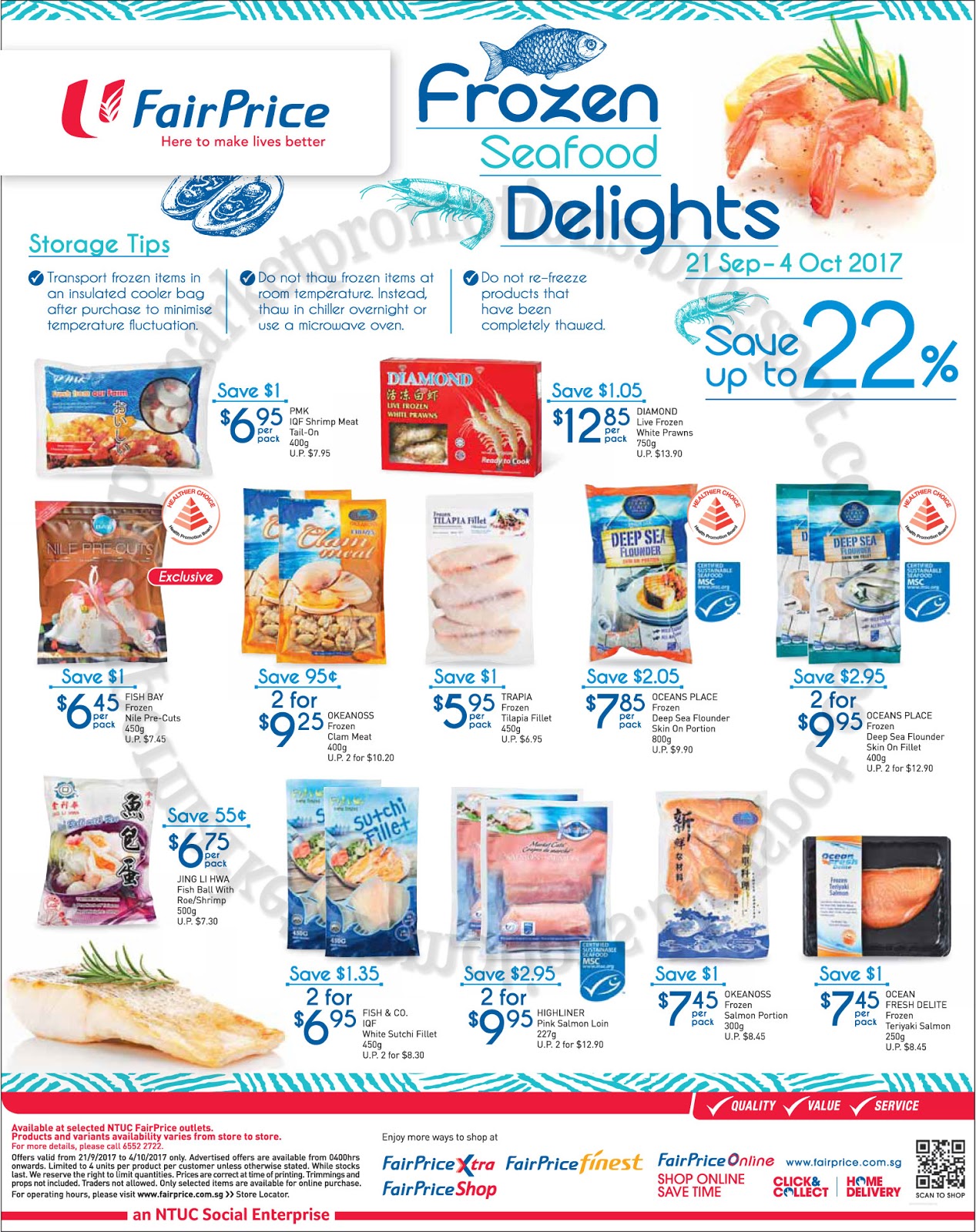 NTUC FairPrice Frozen Seafood Delights 21 September - 04 October 2017 ...