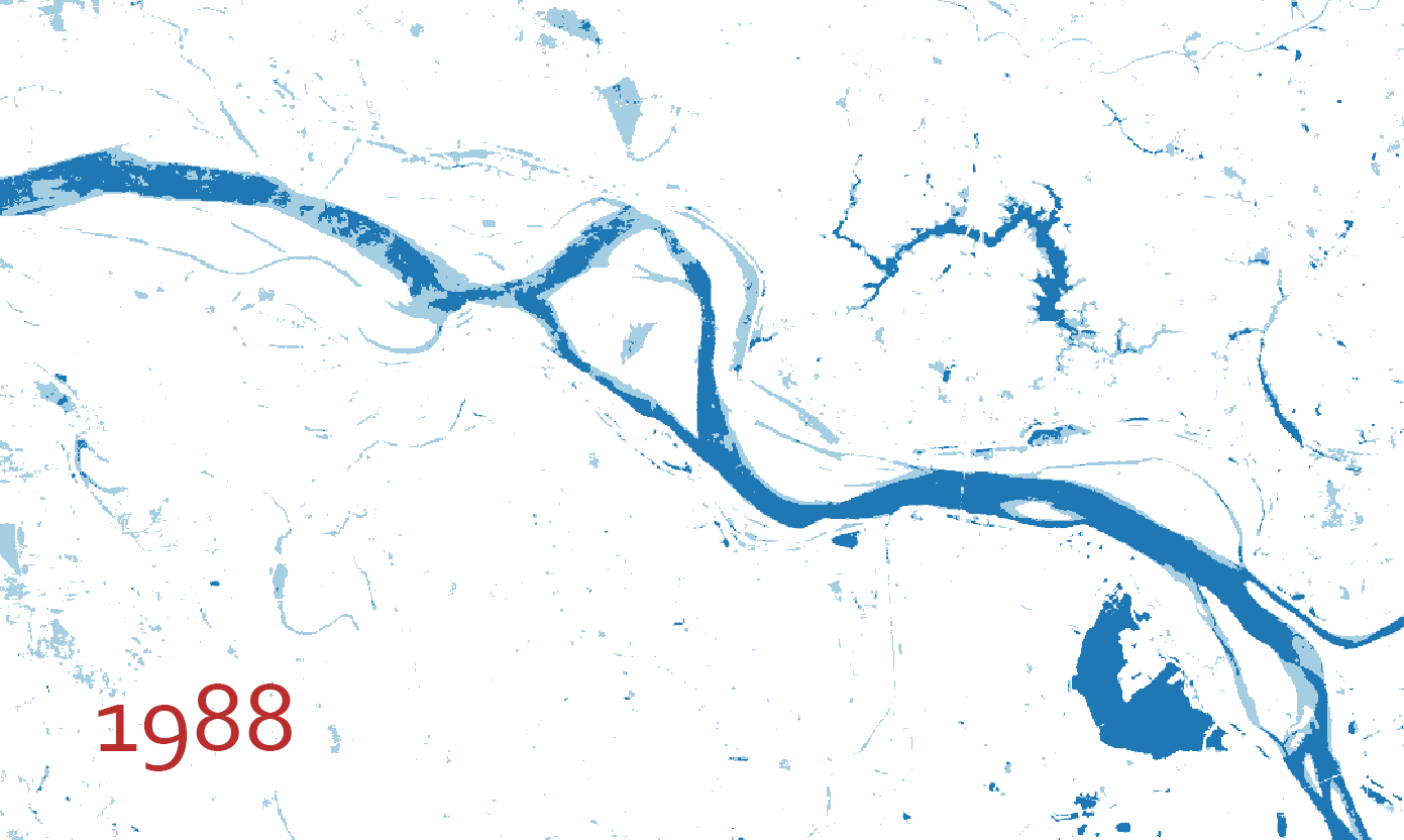 1988-2018 time-series data show changes in flow regime of the Red River ...