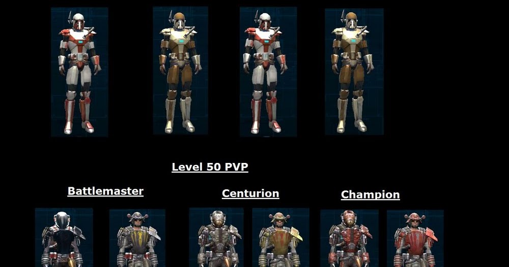 SWTOR Battles: Gear Progression for each Imperial Class!