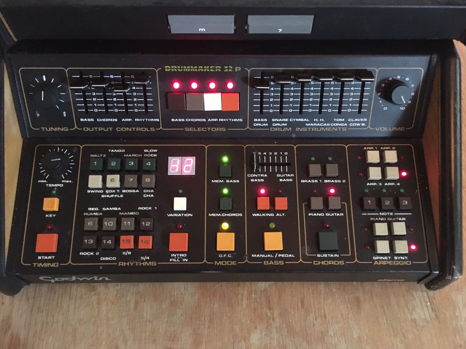 MATRIXSYNTH: Rare Godwin Drummaker 32p With K32 Keyboard