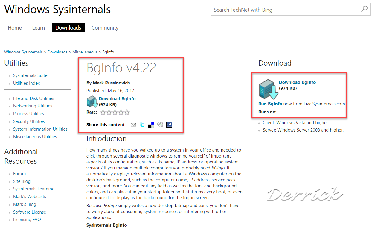 德瑞克：SQL Server 學習筆記: [BgInfo]: 自動在桌布上顯示相關的系統資訊(automatically display ...