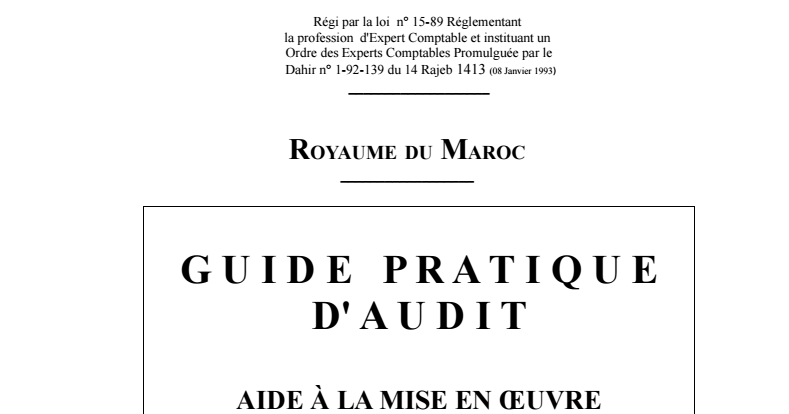 Guide pratique de l'audit oec maroc | Cours fsjes