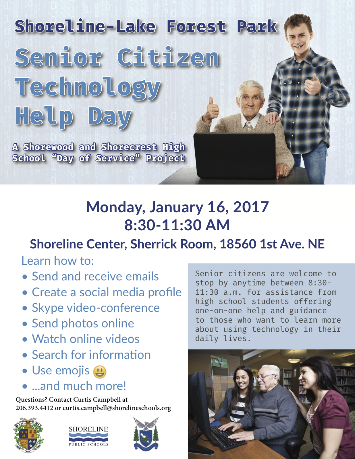 Shoreline Area News: Senior Citizen Technology Help Day January 16