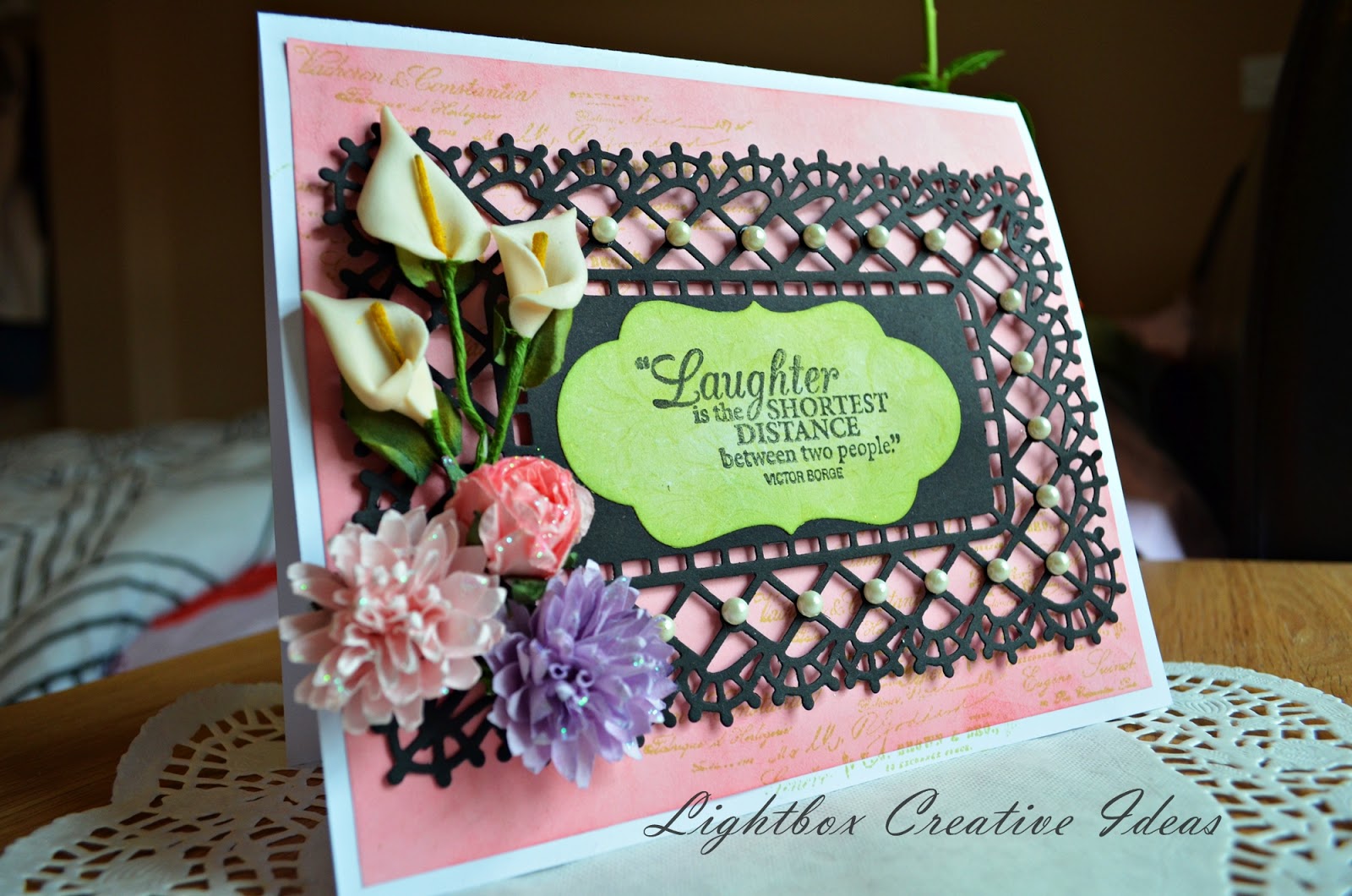 Lightbox creative Ideas: Lattice card with sizzix