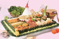 Resep tradisioanal: tumpeng putih lengkap dengan lauk pauk dan cara ...