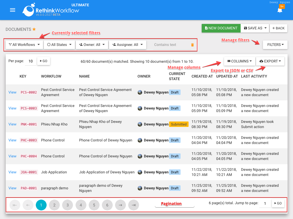 Rethink Workflow Support: Reporting