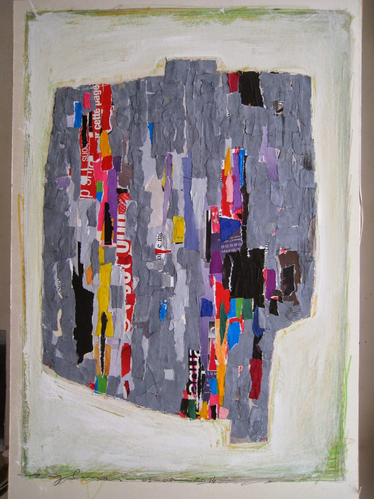 EXPO-BLOG: Trois collages sur carton.