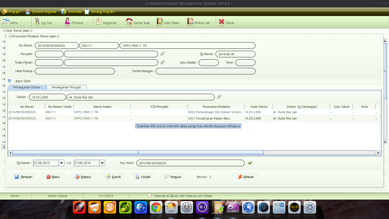 SIM RS/SIMRS/Software Rumah Sakit Khanza HMS: Fitur-fitur yang sudah ...
