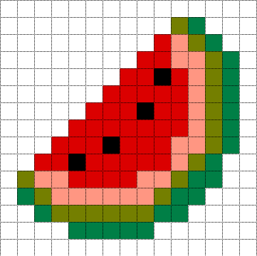 Minecraft Pixel Art Templates: Melon Slice