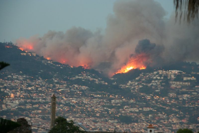 W u l k a n y Ś w i a t a B l o g: Pożar ogarnia portugalską Maderę